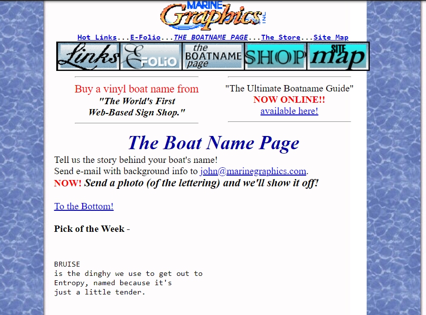 The Boat Name Page - Marine Graphics